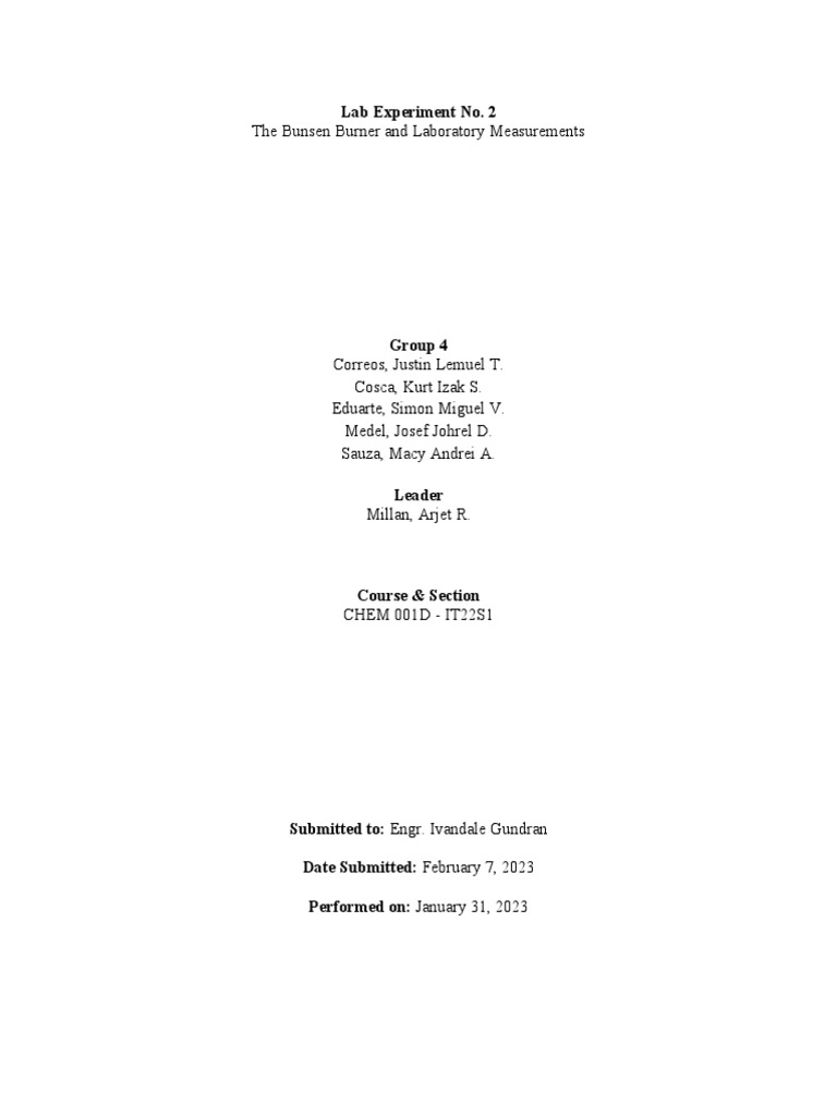 GROUP4 - Lab Experiment No.2 | Download Free PDF | Density | Volume
