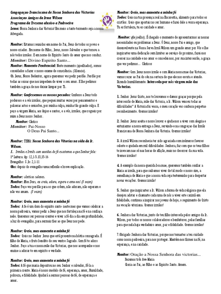 Trezena Da Irma Wilson - 2022 | PDF | Maria, mãe de Jesus | Oração