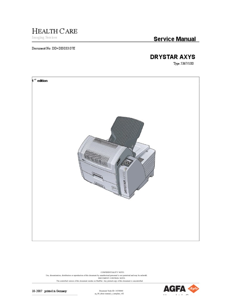 Agfa DRYSTAR AXYS Service Manual | PDF