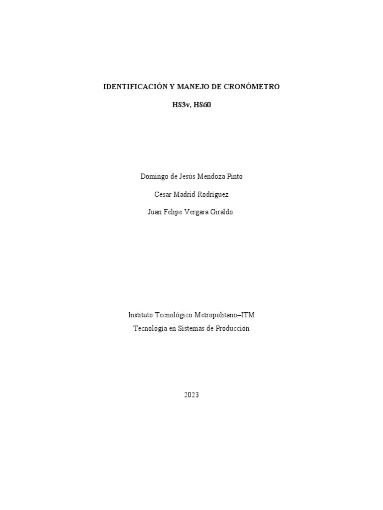 Lab Identificación y Manejo de Cronómetro | PDF | Medición | Hora