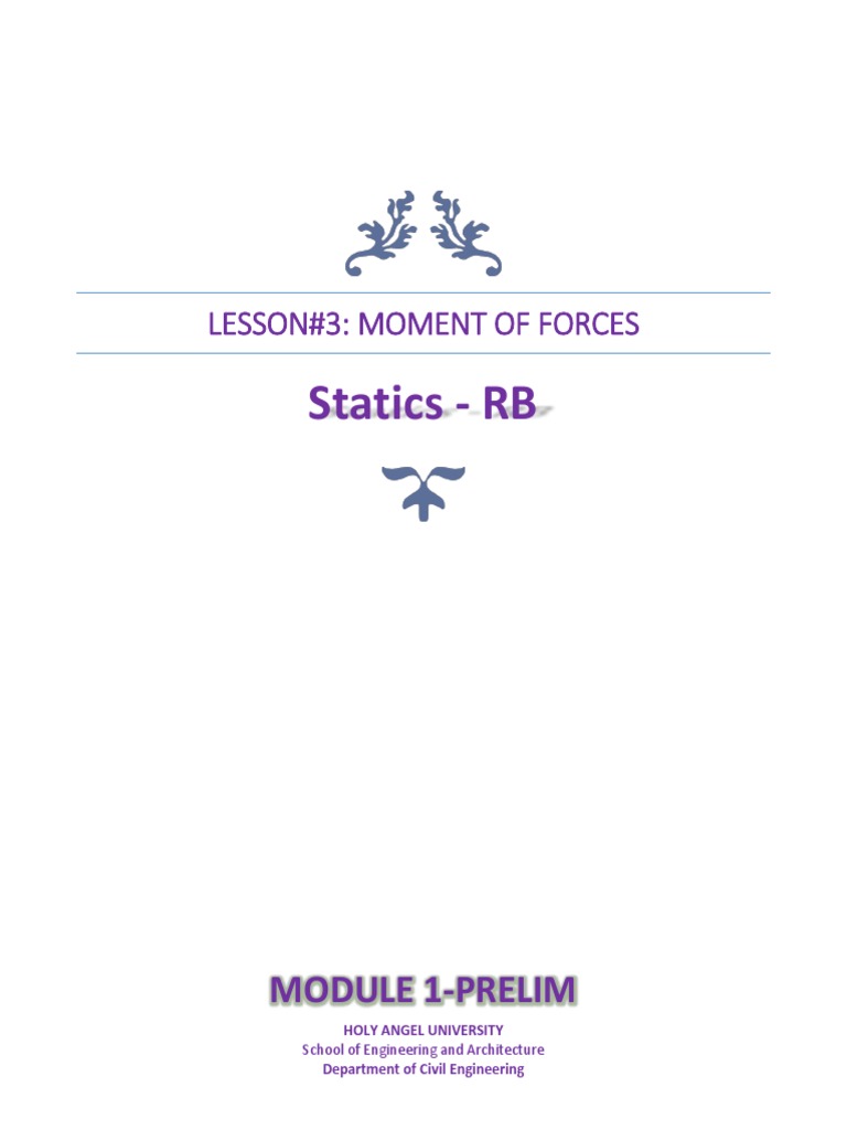 MODULE 1 - LES #3 Moment of Force | PDF | Euclidean Vector | Torque