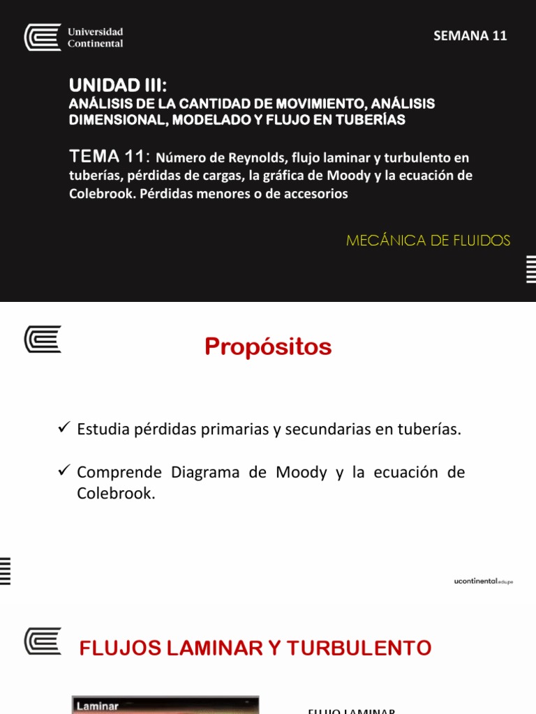 Análisis de Flujos en Tuberías y Pérdidas | PDF | Numero Reynolds ...