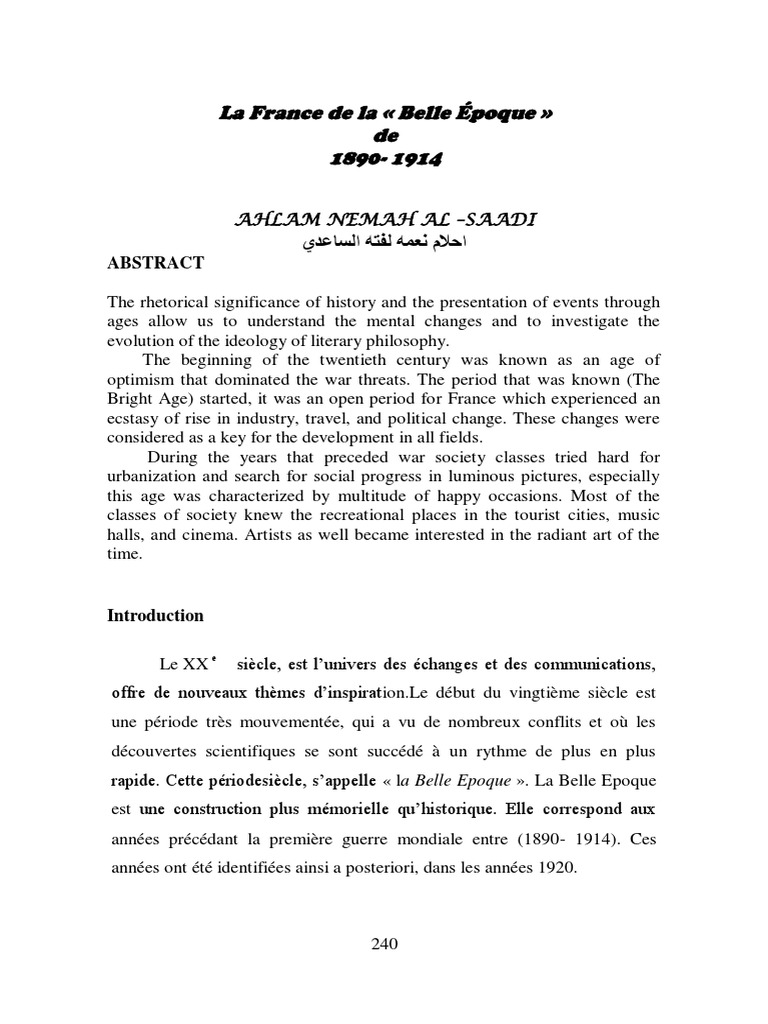 La Belle Époque : France 1890-1914 | PDF | Cinématographie | Poésie