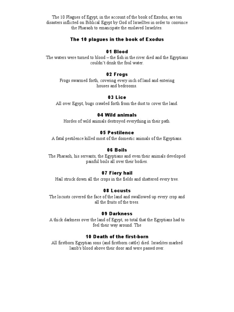 The 10 Plagues of Egypt | PDF