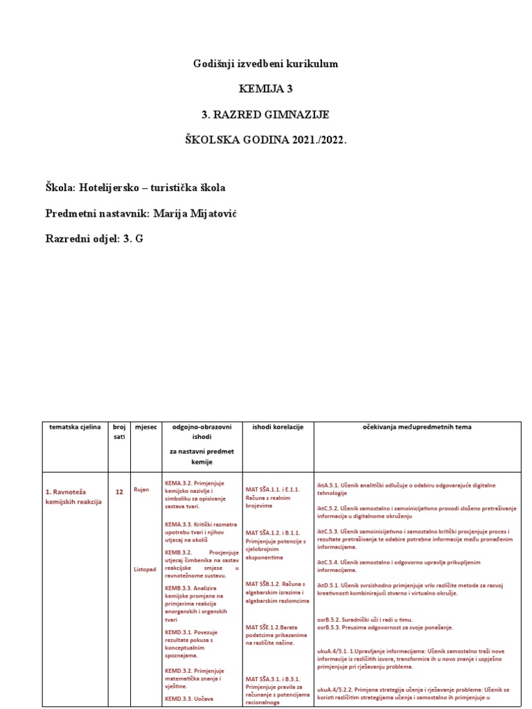 GiK - Kemija 3 | PDF