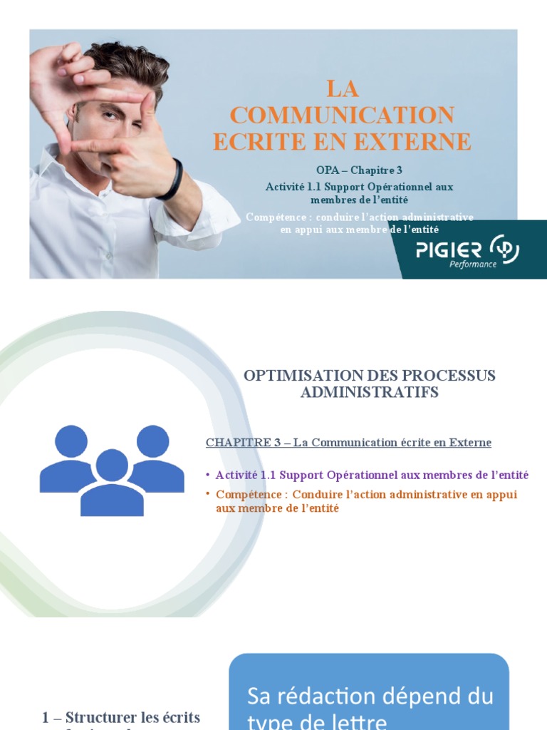 OPA Chapitre 3 - La Communication Ecrite en Externe | PDF | la communication | Communication humaine