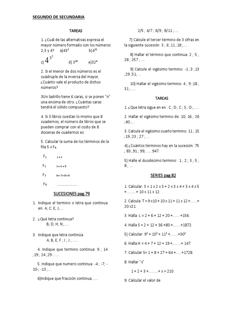 Segundo de Secundaria | PDF