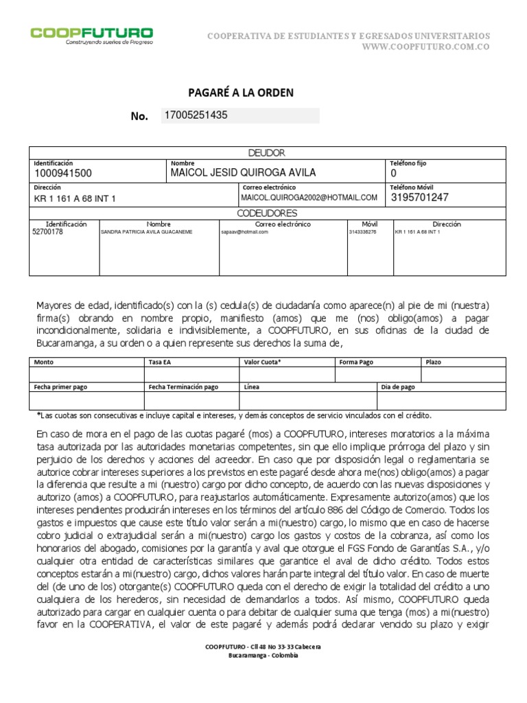 Pagare Orden | PDF | Pagos | Seguro