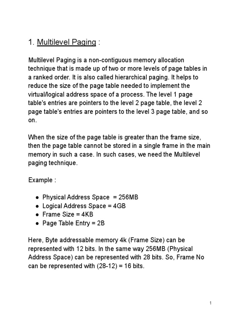 Multilevel Paging | PDF | Computer Data Storage | Computer Hardware
