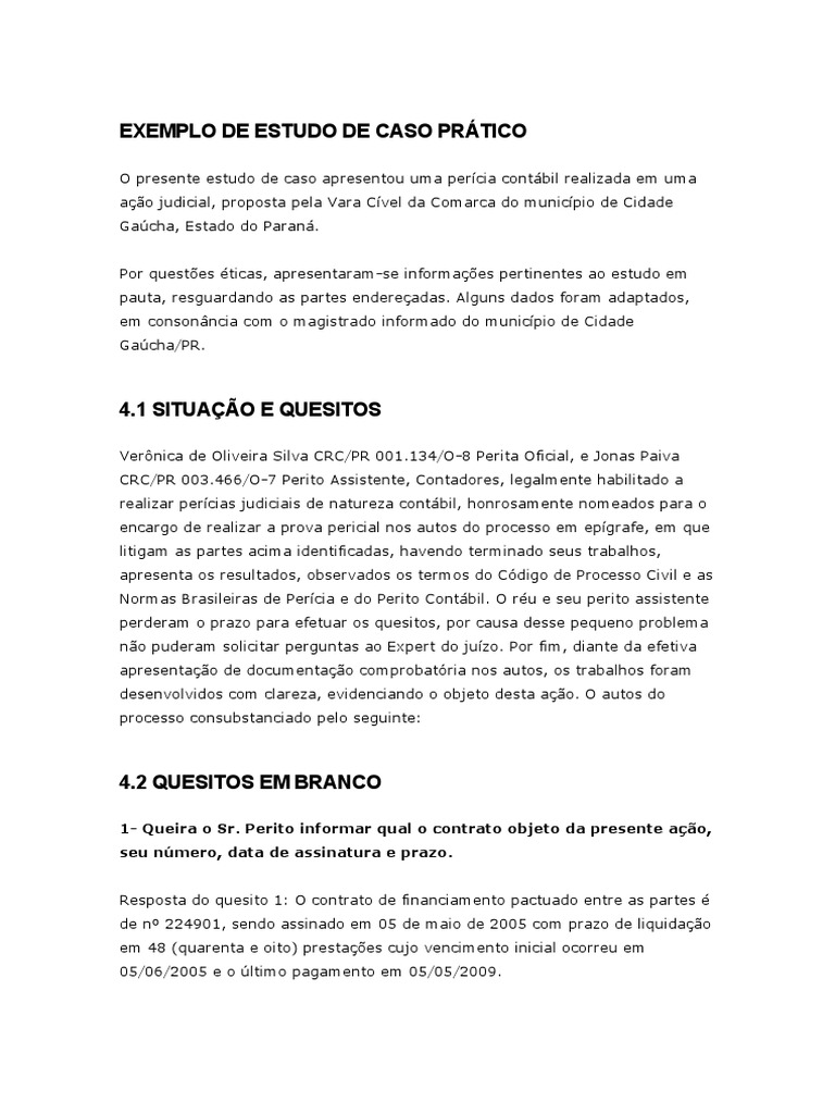 Exemplo de Estudo de Caso Prático | PDF | Contabilidade | Juros