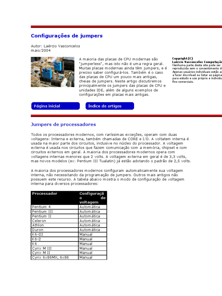 Configurações de Jumpers | PDF | Drive de disco rígido | Interface de ...