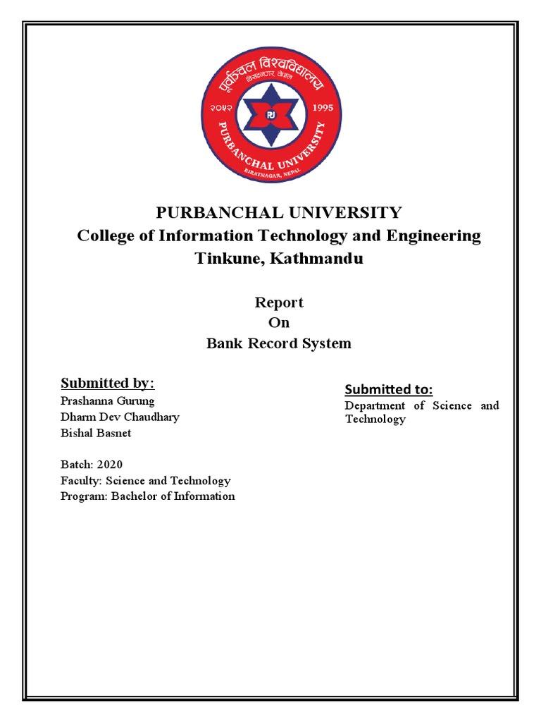 Purbanchal University College of Information Technology and Engineering ...