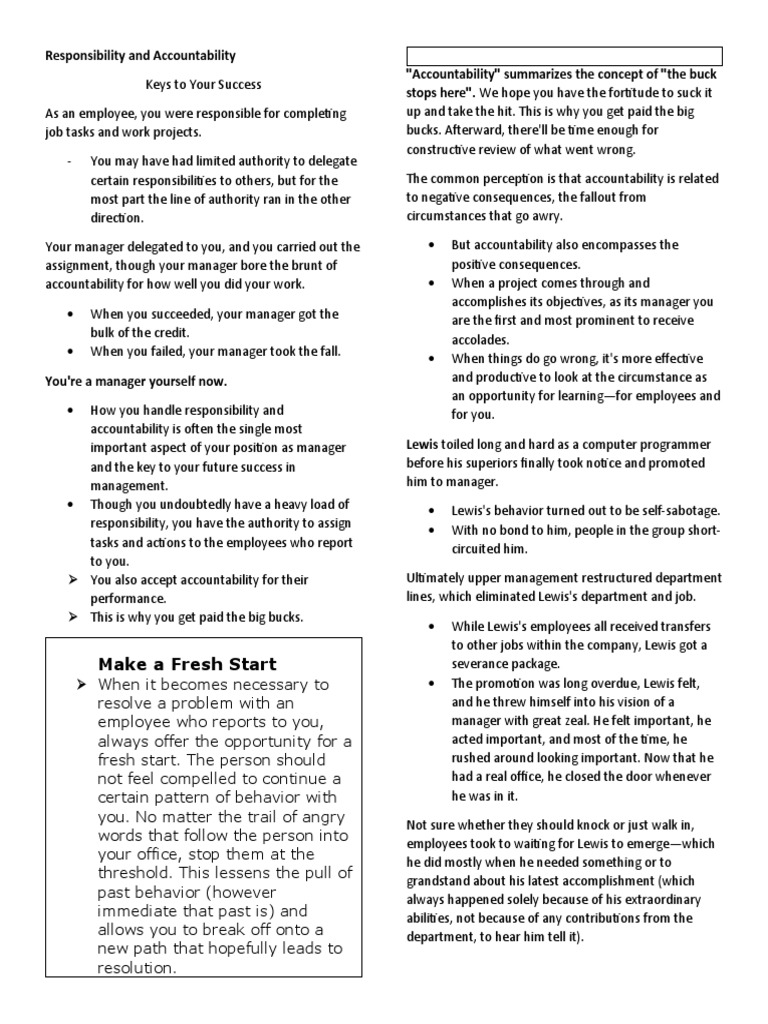 Responsibility and Accountability | PDF | Behavioural Sciences | Psychology