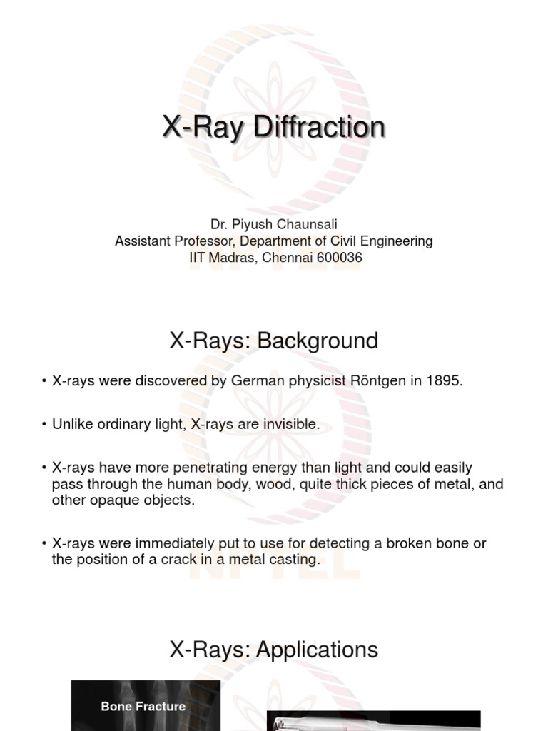 CCM Week 03 03 X-Ray Diffraction | PDF | X Ray | Crystal Structure