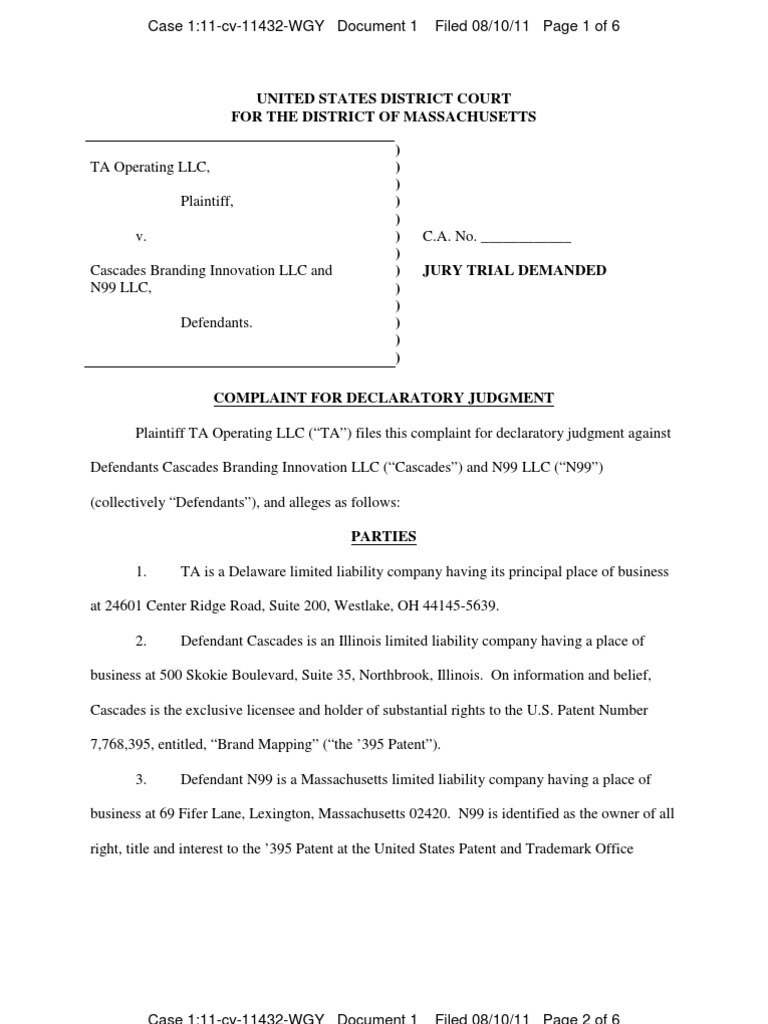 United States District Court For The District of Massachusetts ...