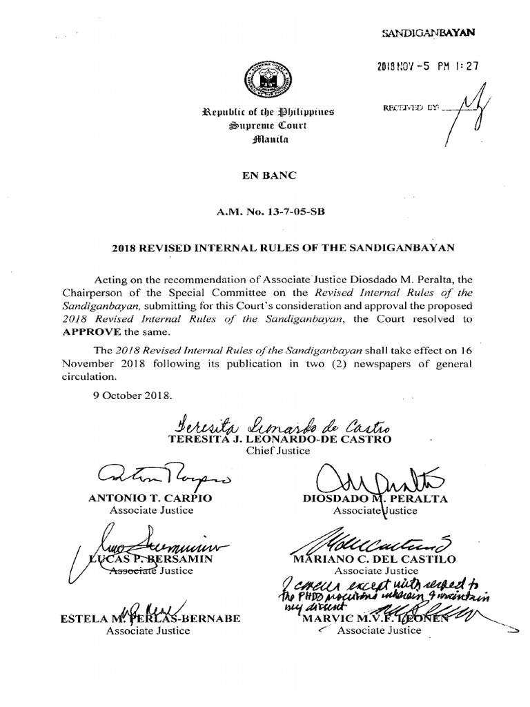 2018 Revised Internal Rules | PDF