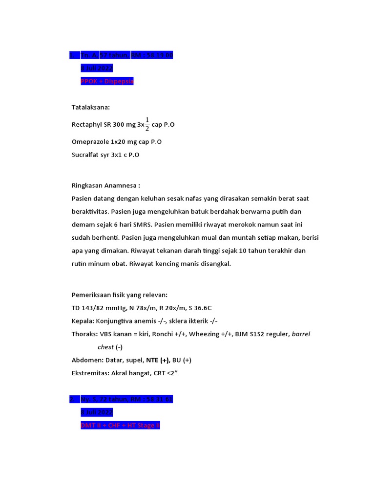 Borang Poli Interna Arif | PDF