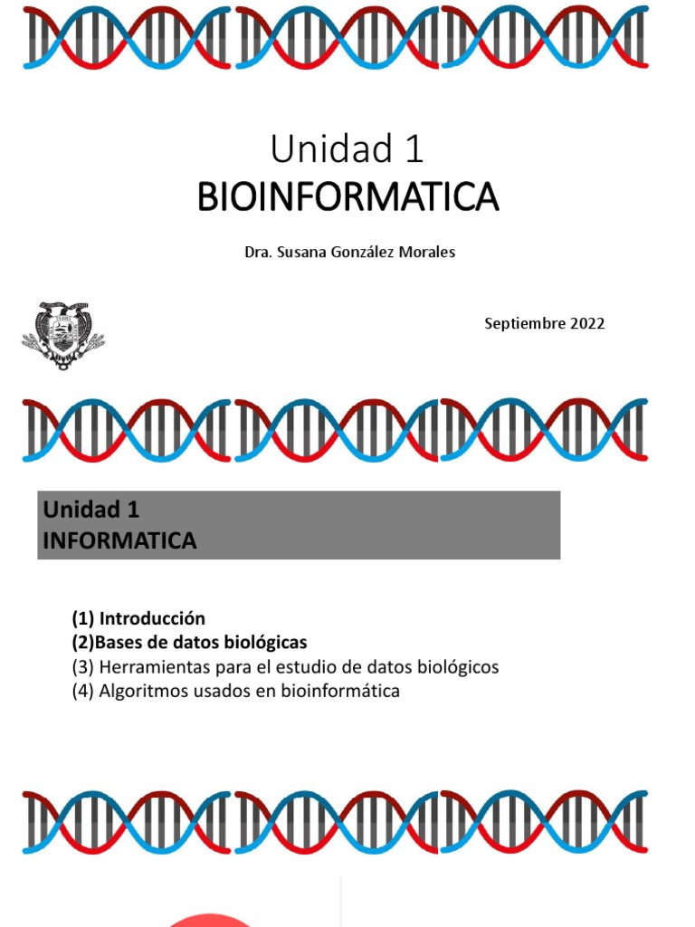 Unidad 1 BIOINFORMATICA | PDF | Bioinformática | Centro Nacional de Información Biotecnológica