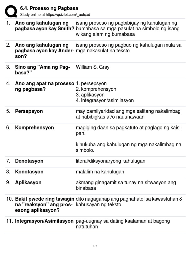 6.4. Proseso NG Pagbasa | PDF
