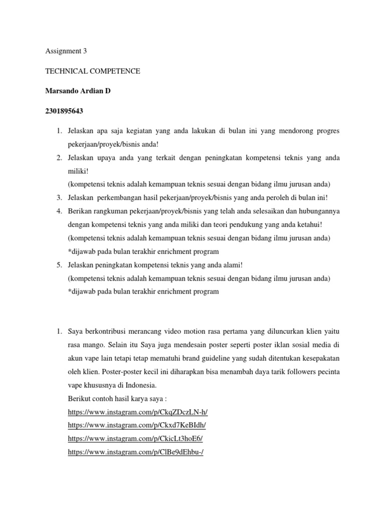 CSMLG Assignment Bulan 3 TC in | PDF