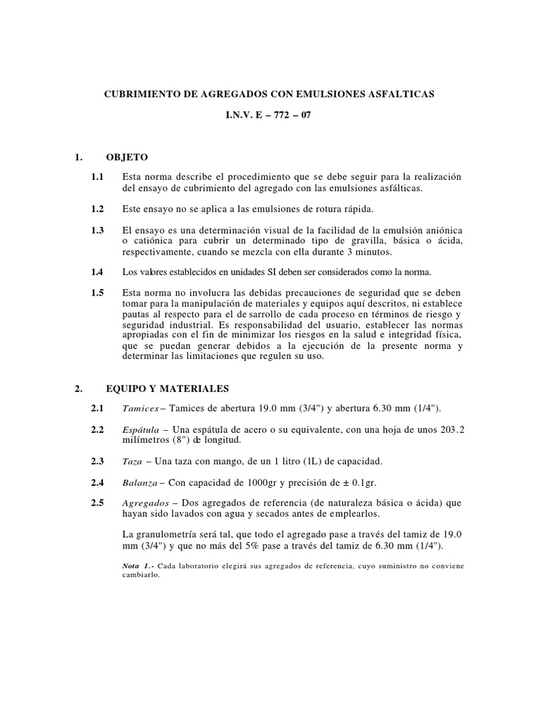 Norma INV E-772-07 | PDF Norma INV E-772-07 | PDF