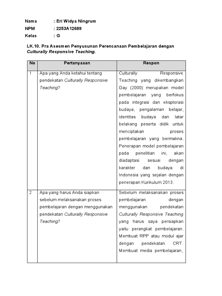 Eri Widya Ningrum - 2253a12689 - T1.2C-LK 10 - Prinsip Pengajaran Dan ...