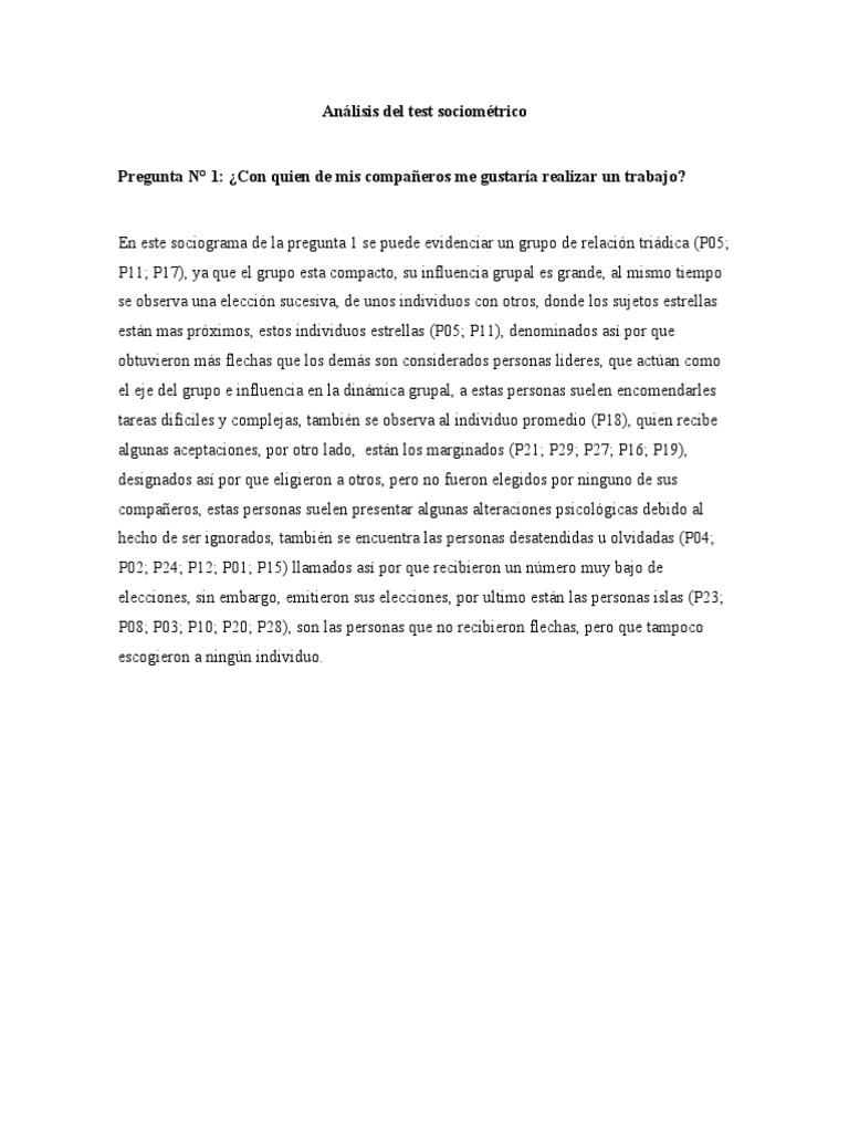 Análisis de relaciones en sociograma | PDF | Crecimiento personal y ...