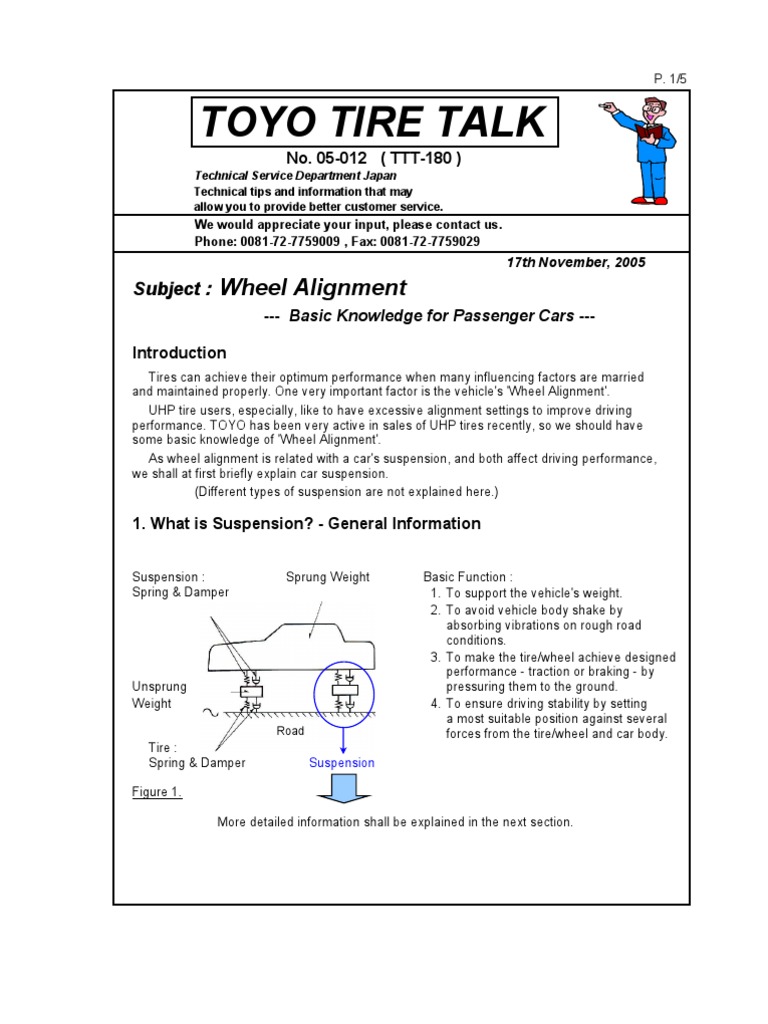 TTT-180 Wheel Alignment | PDF | Suspension (Vehicle) | Tire