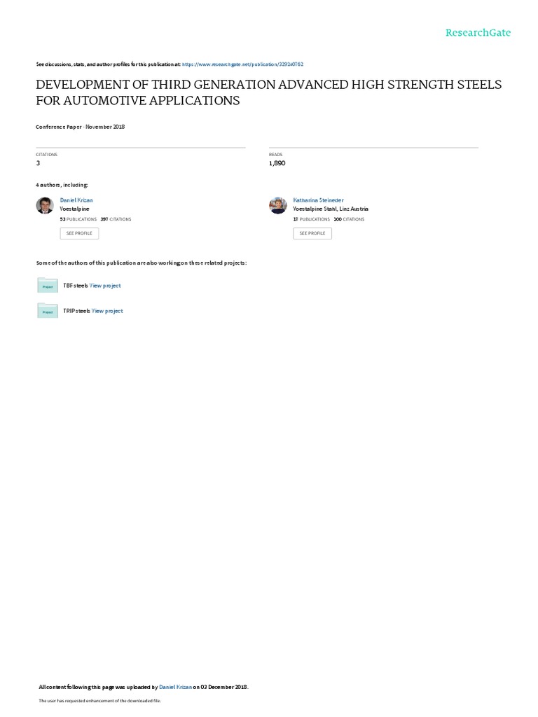 Development of Third Generation Advanced High Strength Steels For ...