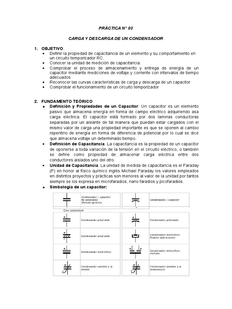Pràctica 3 Carga y Descarga Del Condensador-Miercoles | PDF | Condensador | Capacidad