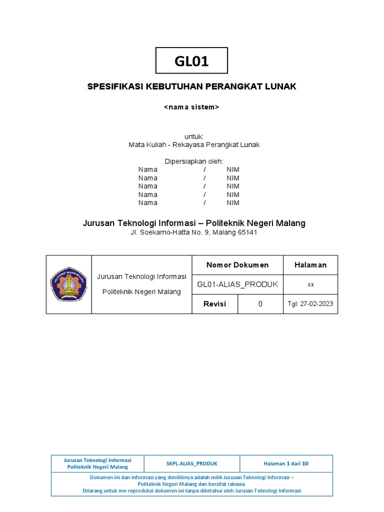 Jobsheet 03 - Draft SKPL | PDF | Bisnis | Teknologi & Rekayasa
