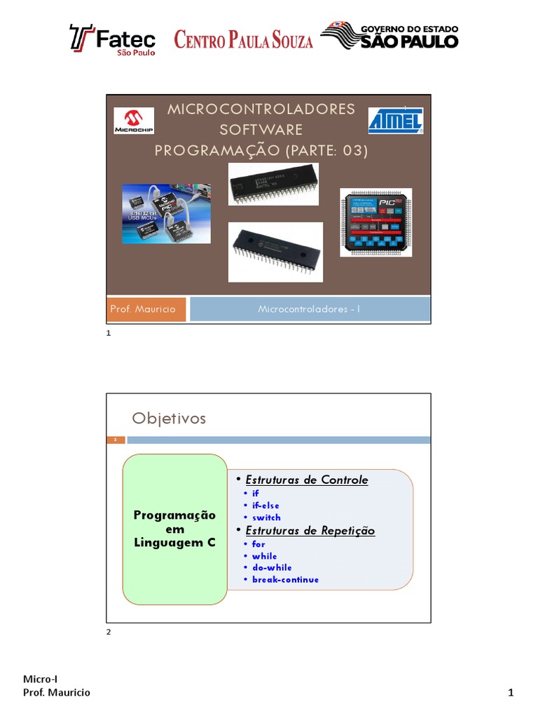 Aula 03 SW Micro-I Programação 03 v2019 | PDF | Controle de fluxo ...
