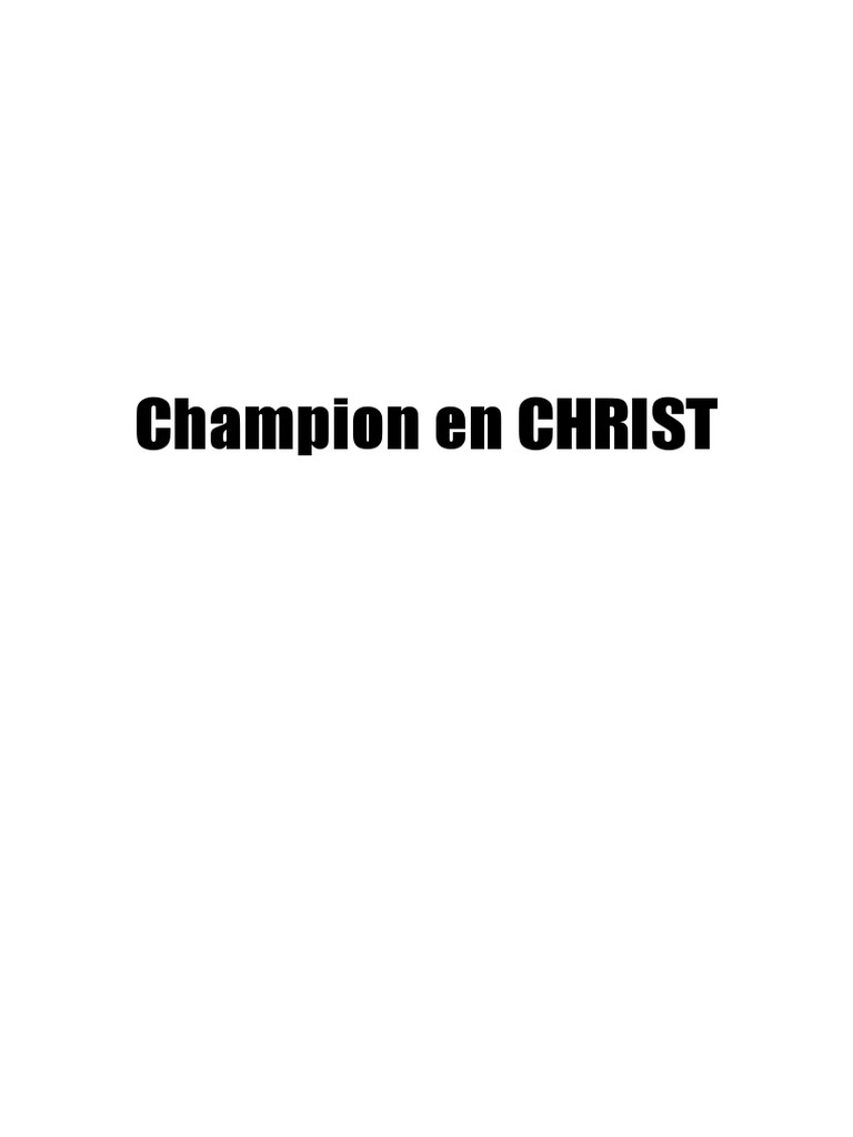 Champion en CHRIST | PDF | Dieu | Jésus