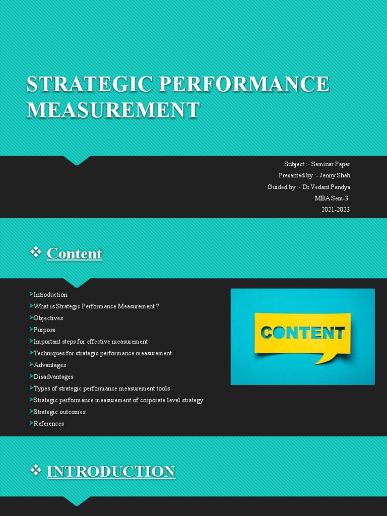 Strategic Performance Measurement | PDF | Performance Indicator | Depreciation