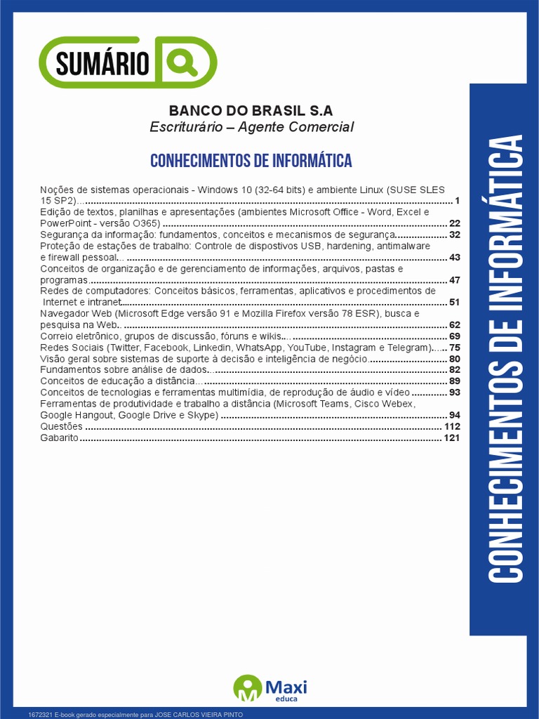 Conhecimentos de Informática Básica | PDF | Linux | Windows 10
