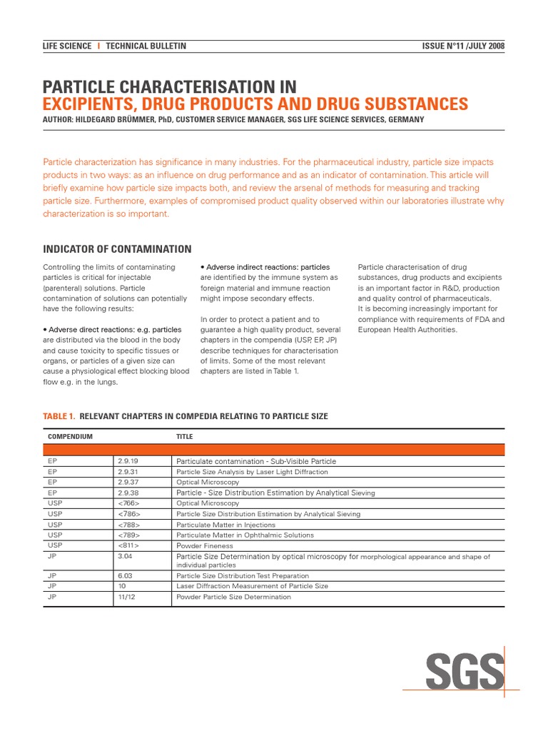 Sgs Particle Characterisation en 08 | PDF | Scanning Electron ...