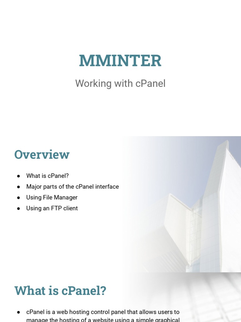 Working With CPanel | PDF | File Transfer Protocol | Computer File