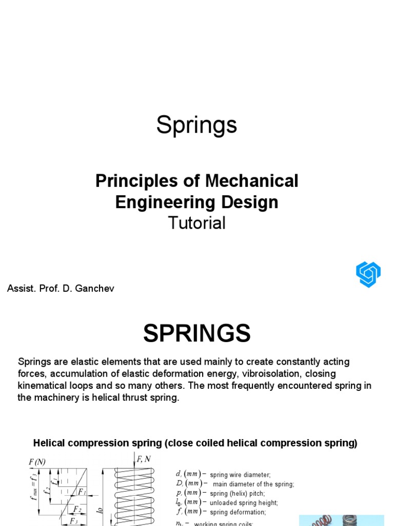 Design of a Helical Thrust Spring to Withstand 1 kN Force at 20 mm Deformation | PDF ...