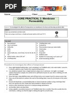 A Level Biology A (SNAB) Core Practical 3 - Beetroot Membane | PDF | Water
