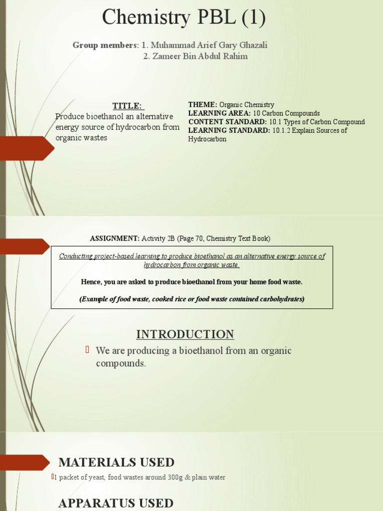 Chemistry PBL 1 | PDF