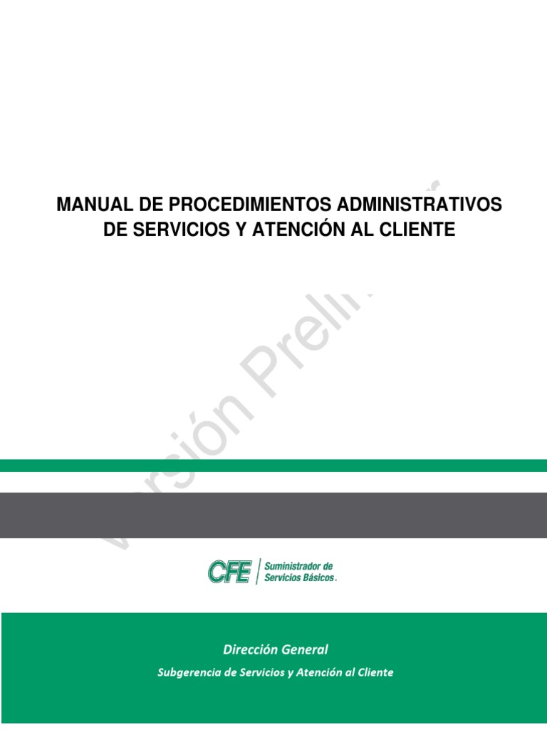 Manual de Procedimientos Administrativos de Servicios y Atencion Al Cliente. | PDF | Ingenieria ...