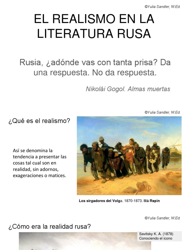El Realismo en La Literatura Rusa | PDF