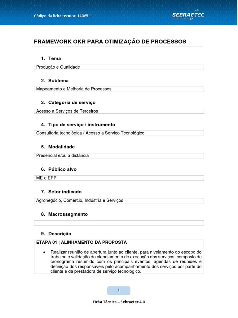 Framework OKR para Otimização de Processos MMP14065 1 | PDF | Business ...