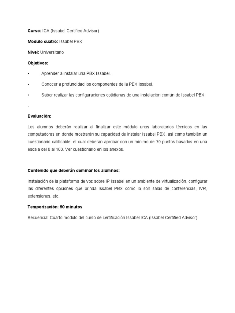 Planificacion Material Ica Modulo Cuatro | PDF | Respuesta de Voz Interactiva | protocolo de ...