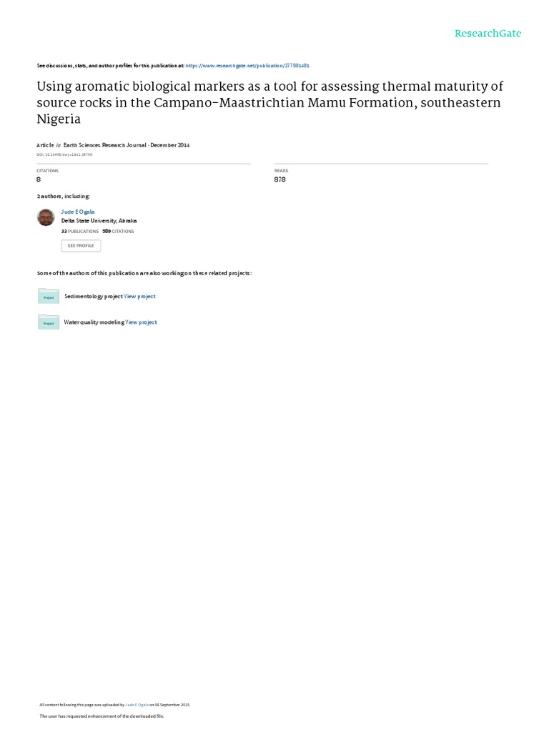 Using Aromatic Biological Markers As A Tool For Assessing Thermal ...
