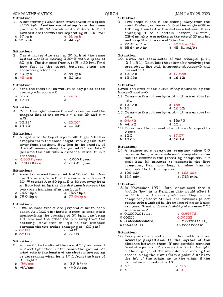 q4 MATH-BATCH 3 | PDF | Area | Force q4 MATH-BATCH 3 | PDF | Area | Force