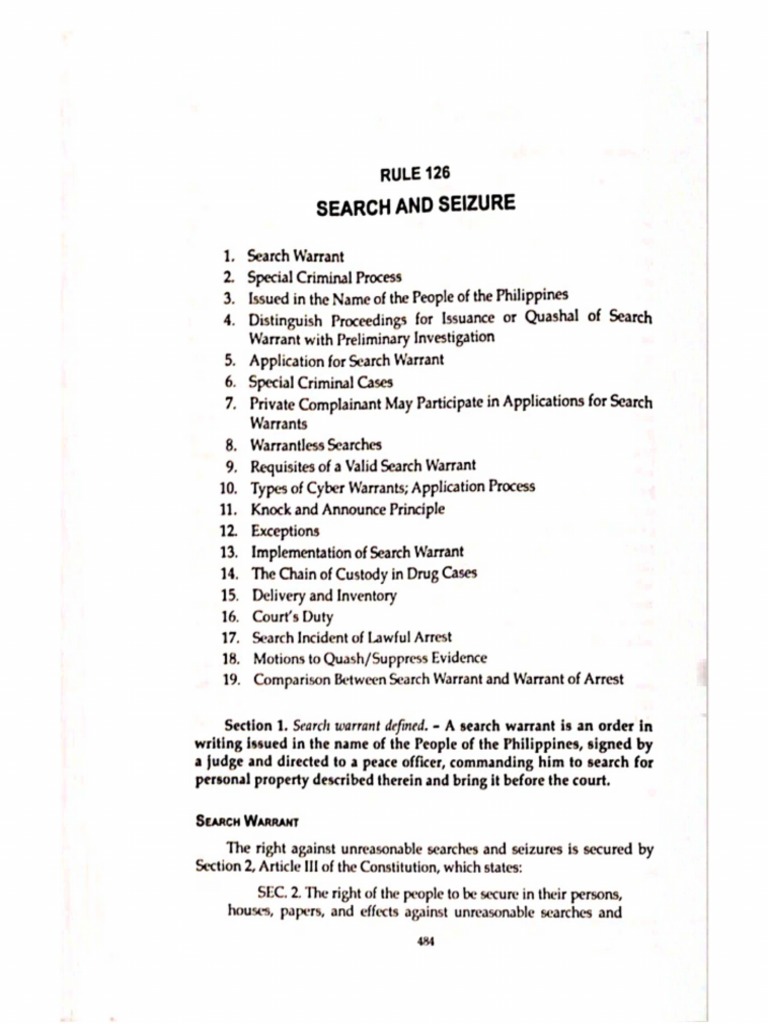 CrimPro Salvador - Search and Seizure | PDF | Search And Seizure | Search Warrant