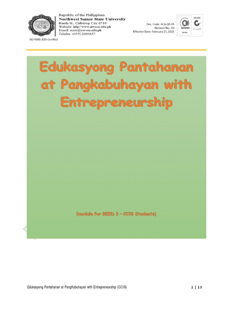 Module 1 Lesson 1 Pdf Entrepreneurship Agriculture