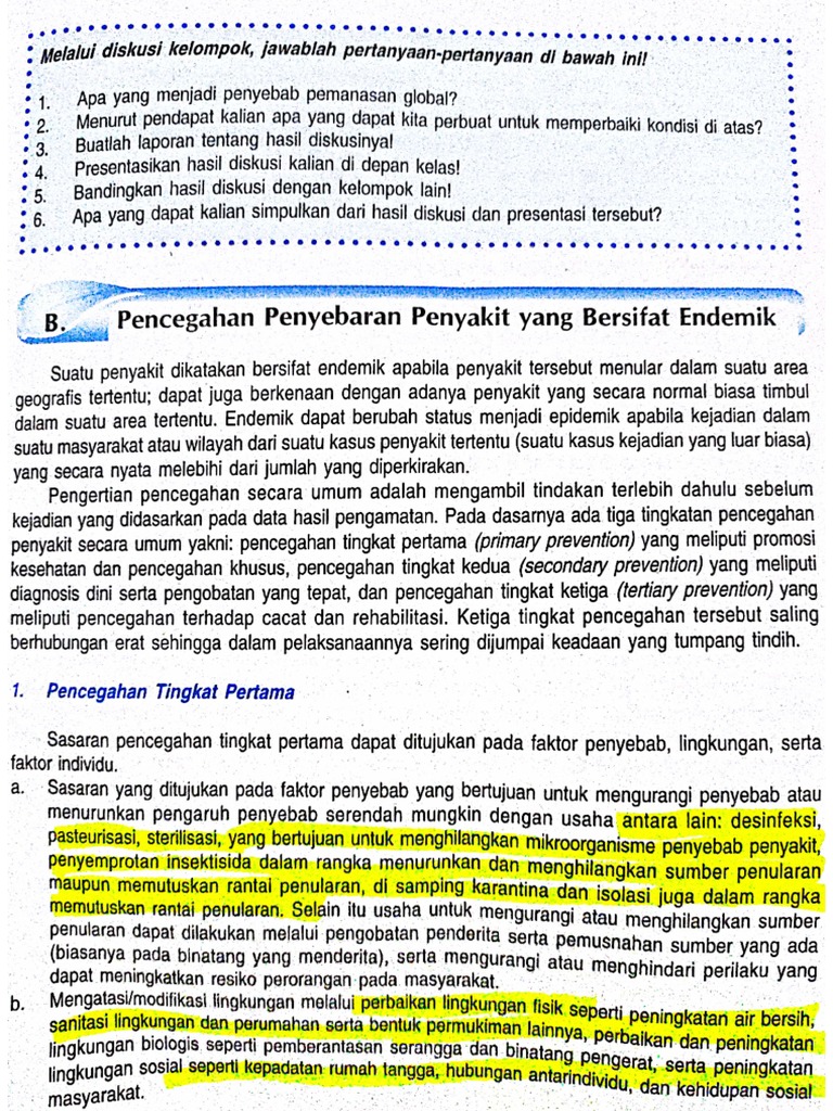 PLH Bab 3 - Sub Bab (Pencegahan Penanggulangan Penyakit Endemik) | PDF