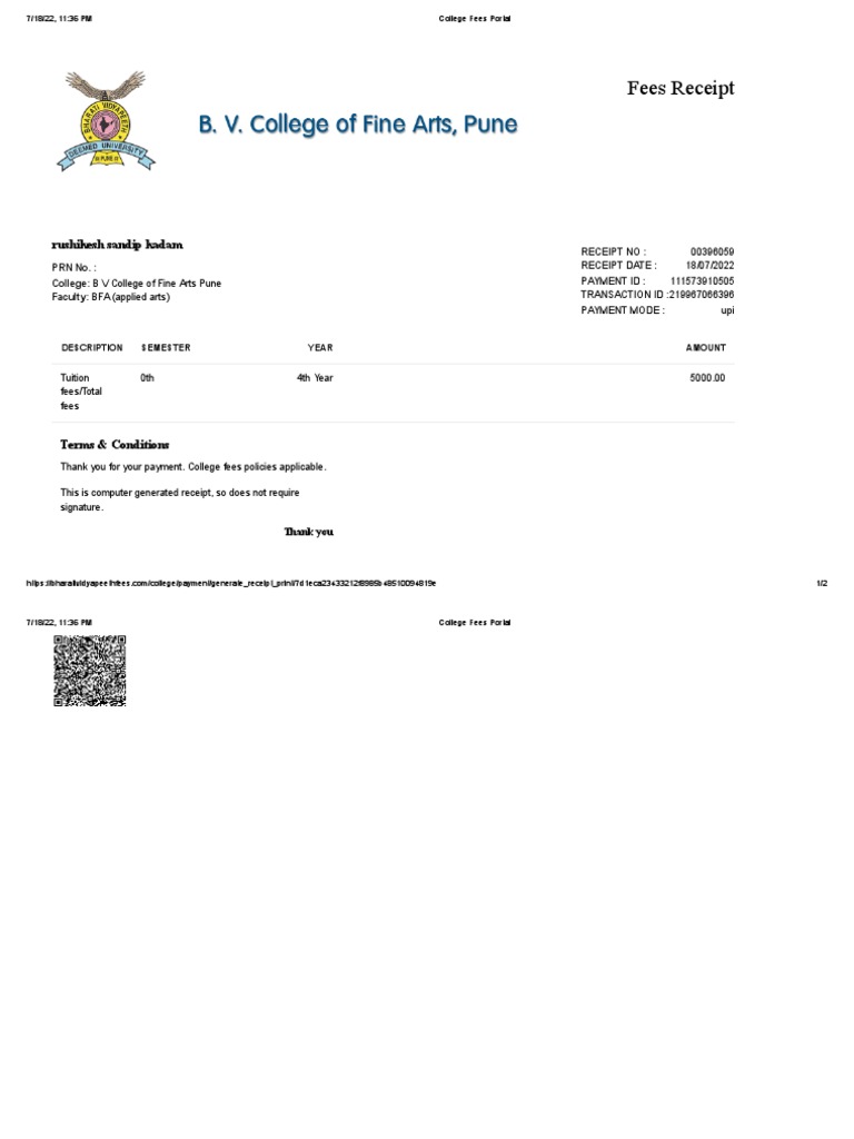 College Fees Receipt Portal | PDF | Services (Economics) | Economies